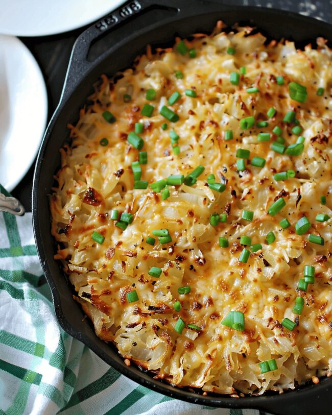 Cozy Irish Cheddar & Cabbage Hash Brown Skillet Recipe - Good Tasting Meals