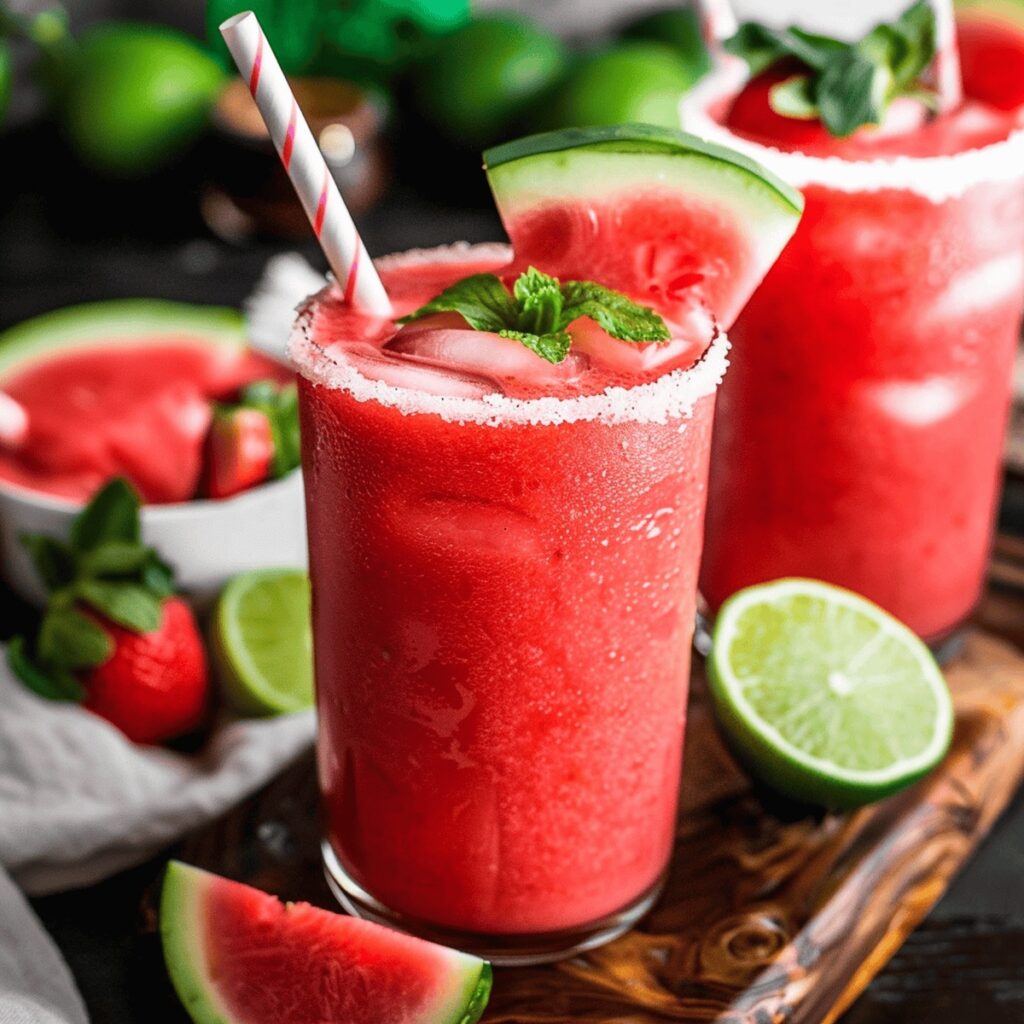 Tangy Tropical Watermelon Slushie Mocktail Recipe - Good Tasting Meals