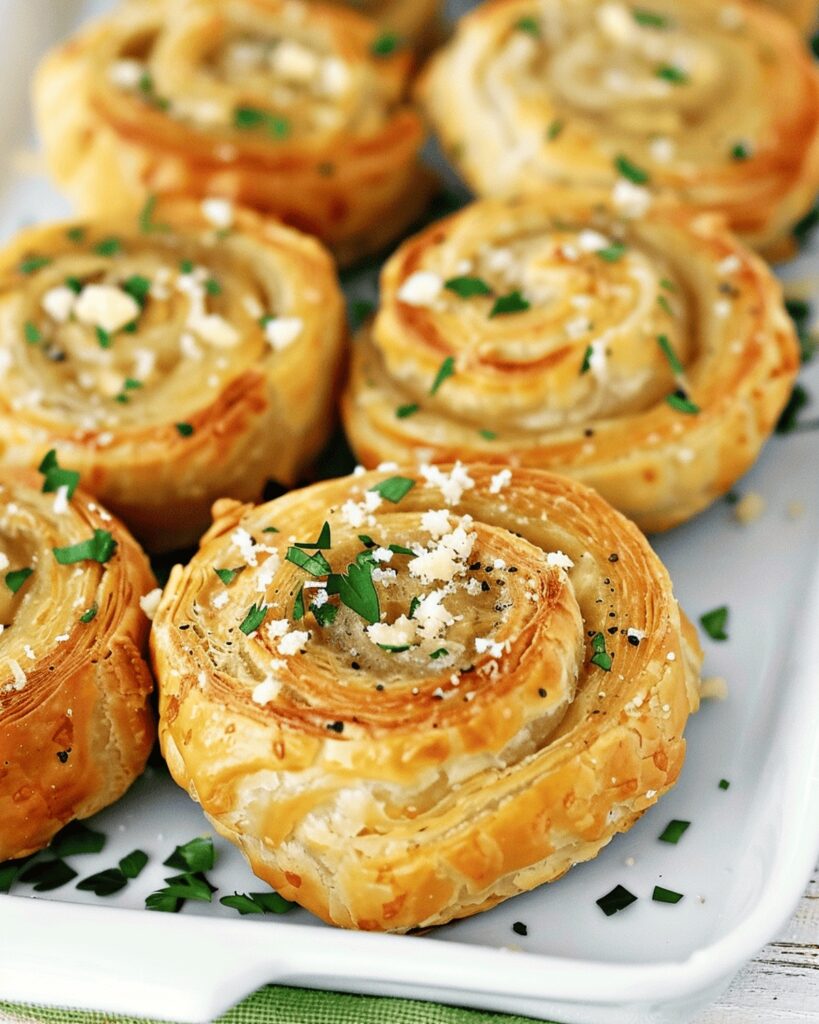 Cheesy Puff Pastry Garlic Bread Roll-ups Recipe - Good Tasting Meals