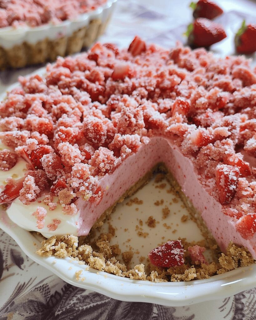 Quick & Dreamy Strawberry Shortcake Freezer Pie Recipe - Good Tasting Meals